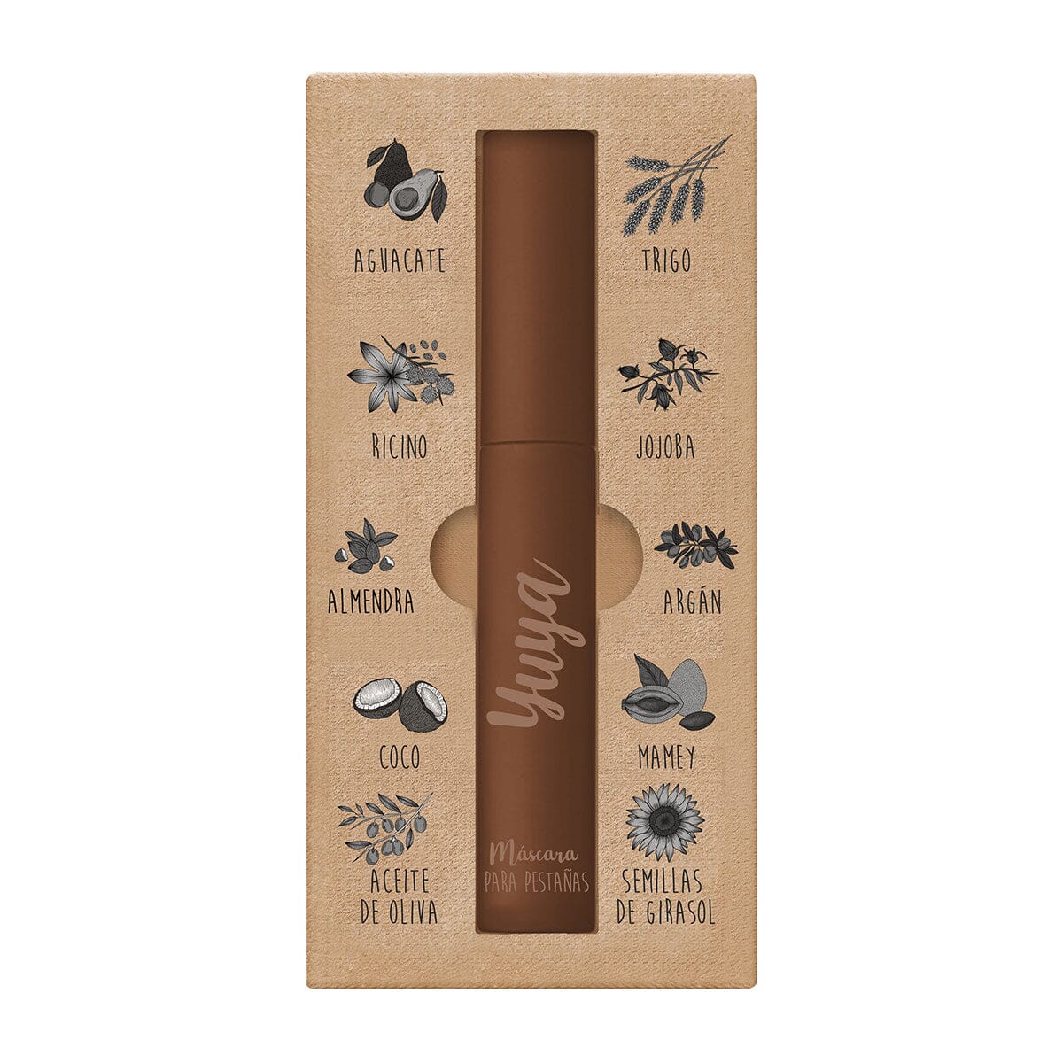 Máscara de pestañas 10 aceites naturales (Color café) – REPUBLIC COSMETICS