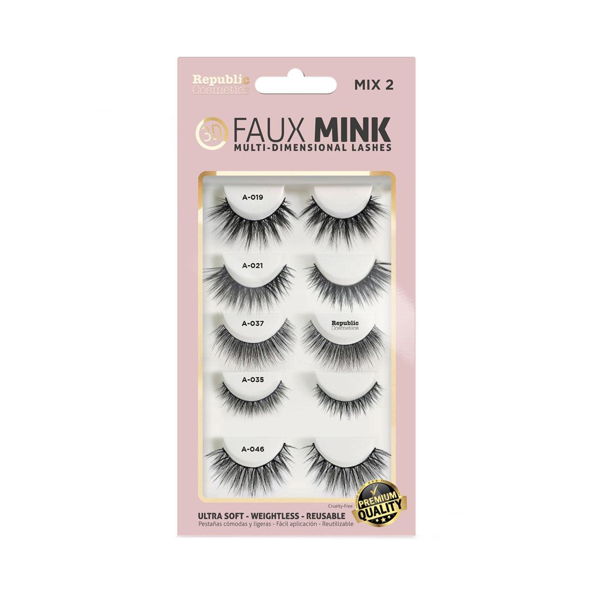 Republic Cosmetics 3D FAUX MINK 5 pair MIX – REPUBLIC COSMETICS